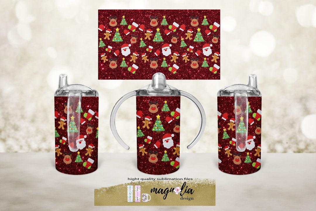 Christmas Sippy Cup Red Pop It Pattern Kids Straight Sippy Cup ...