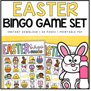 Easter Bingo Cards Printable, Easter Bingo Digital, Easter Bingo Board ...