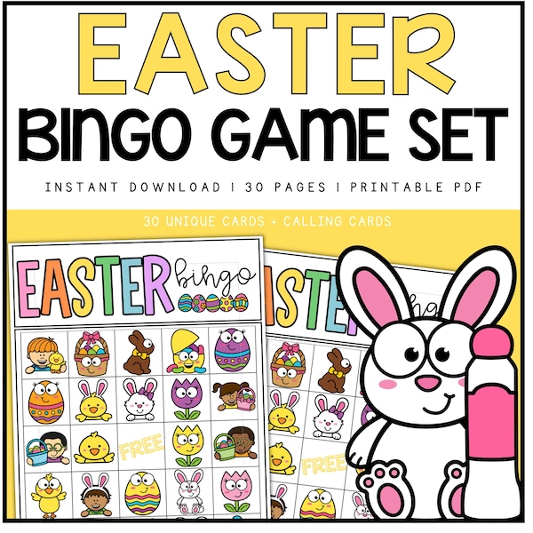 Easter Bingo Cards Printable, Easter Bingo Digital, Easter Bingo Board ...