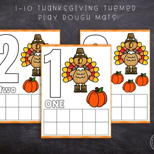 Printable Thanksgiving Number Play Dough Mats, Play Doh, Number ...