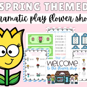 Printable Flower Shop Dramatic Play, Flower Shop Pretend Play, Spring ...
