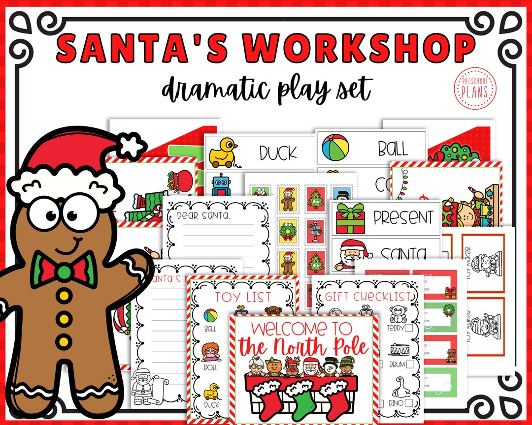 Christmas Dramatic Play Set, Christmas Pretend Play Printables, Santa's ...