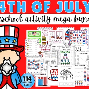 4th of July Activity Pack for Preschoolers Fun 4th of July - Etsy