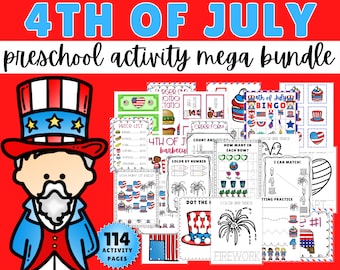 4th of July Activity Pack for Kids Independence Day - Etsy