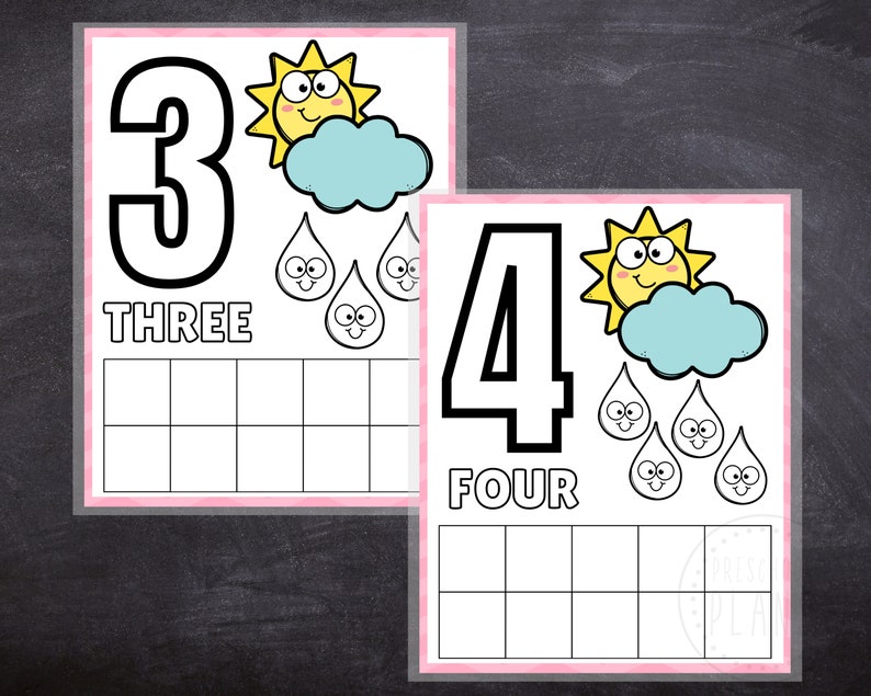 Printable Spring Number Play Dough Mats, Play Doh, Number Printables ...