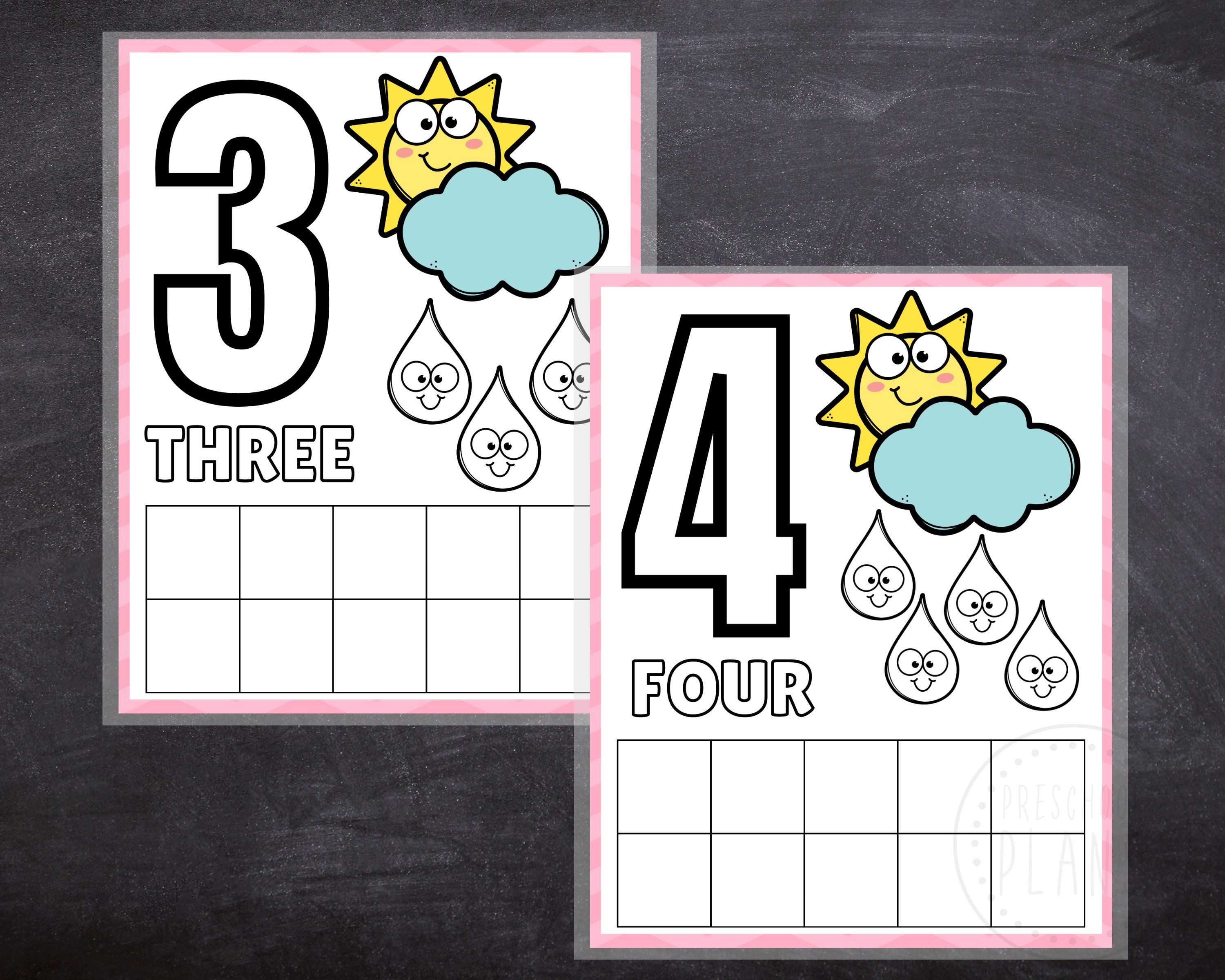 Printable Spring Number Play Dough Mats, Play Doh, Number Printables ...
