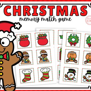 Printable Christmas Matching Game, Christmas Memory Game, Preschool ...