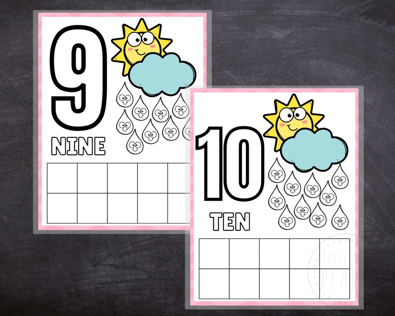 Printable Spring Number Play Dough Mats, Play Doh, Number Printables ...
