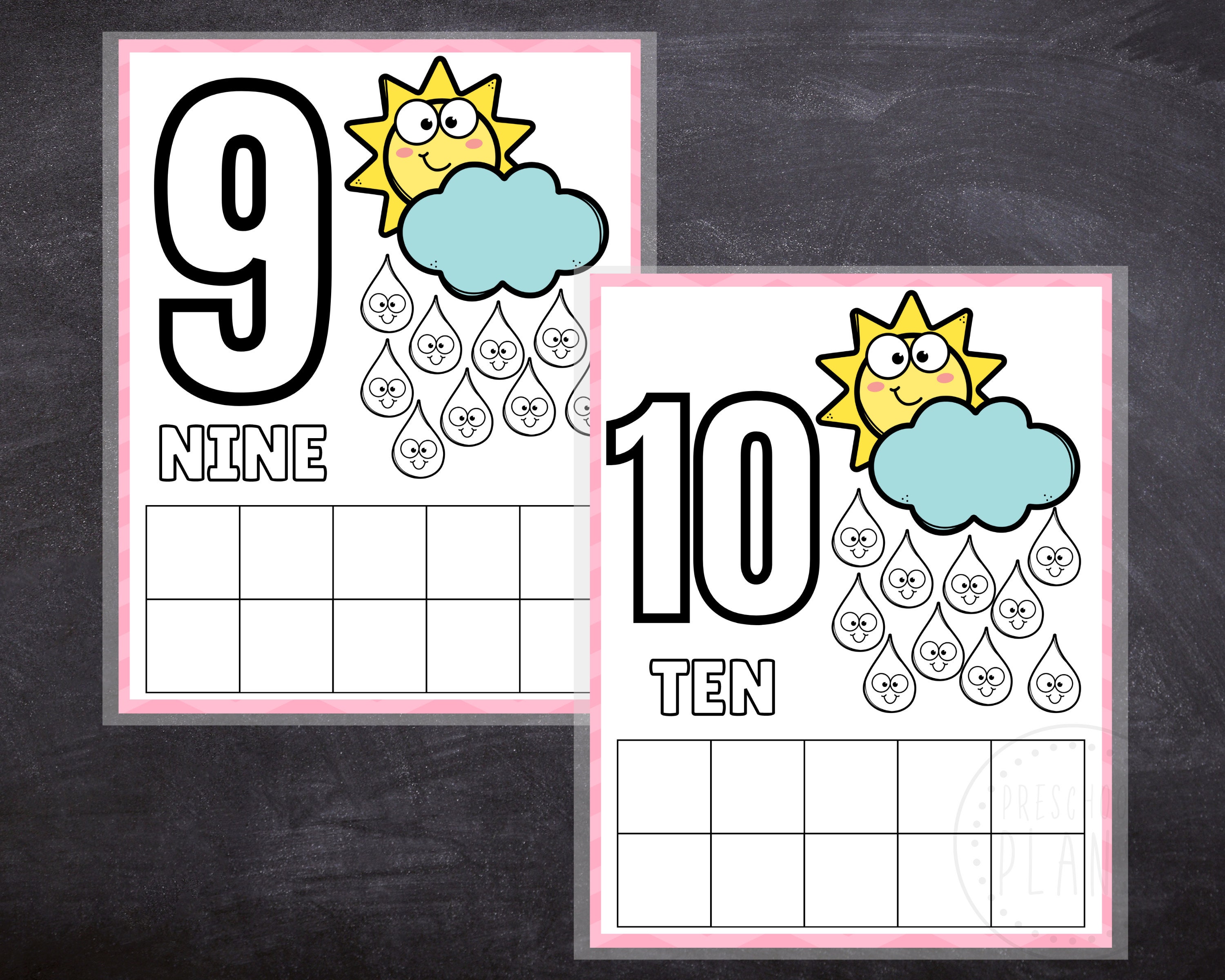 Printable Spring Number Play Dough Mats, Play Doh, Number Printables ...
