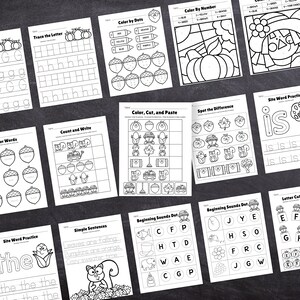 Preschool Curriculum, Preschool Busy Book, Preschool Worksheets, Fall ...