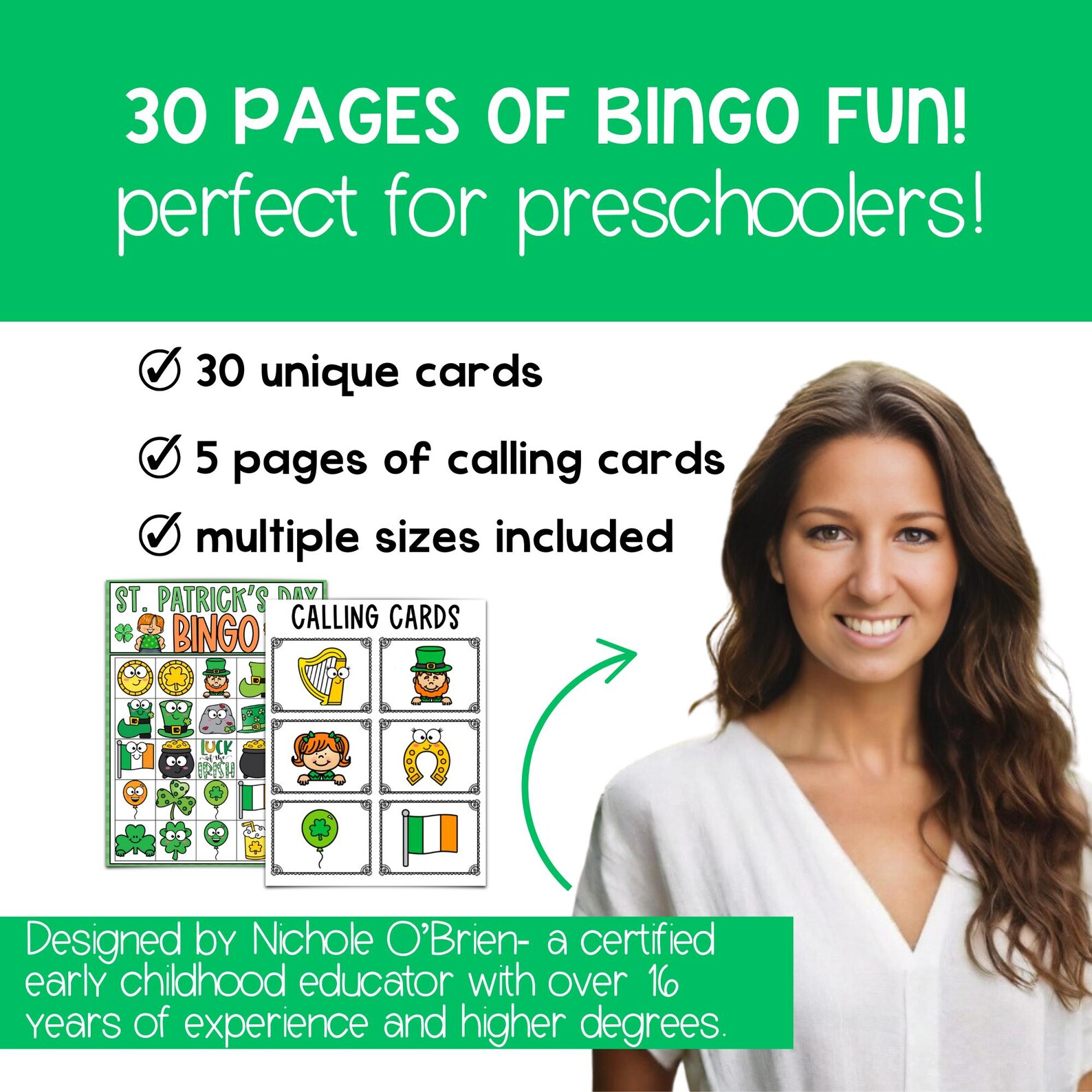 St Patricks Day Bingo Boards, St Patricks Day Bingo for Kids, St ...