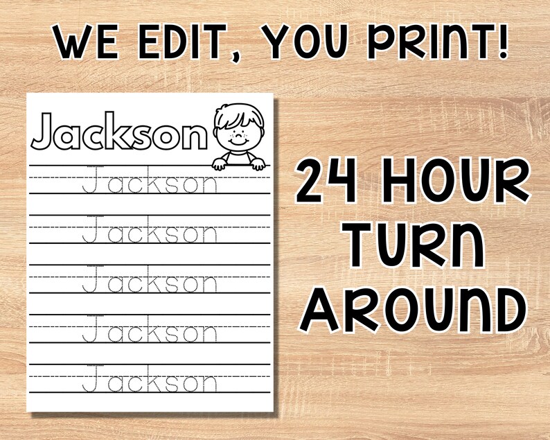 Printable Name Tracing Page, Tracing Name Sheet, Editable Name Tracing ...