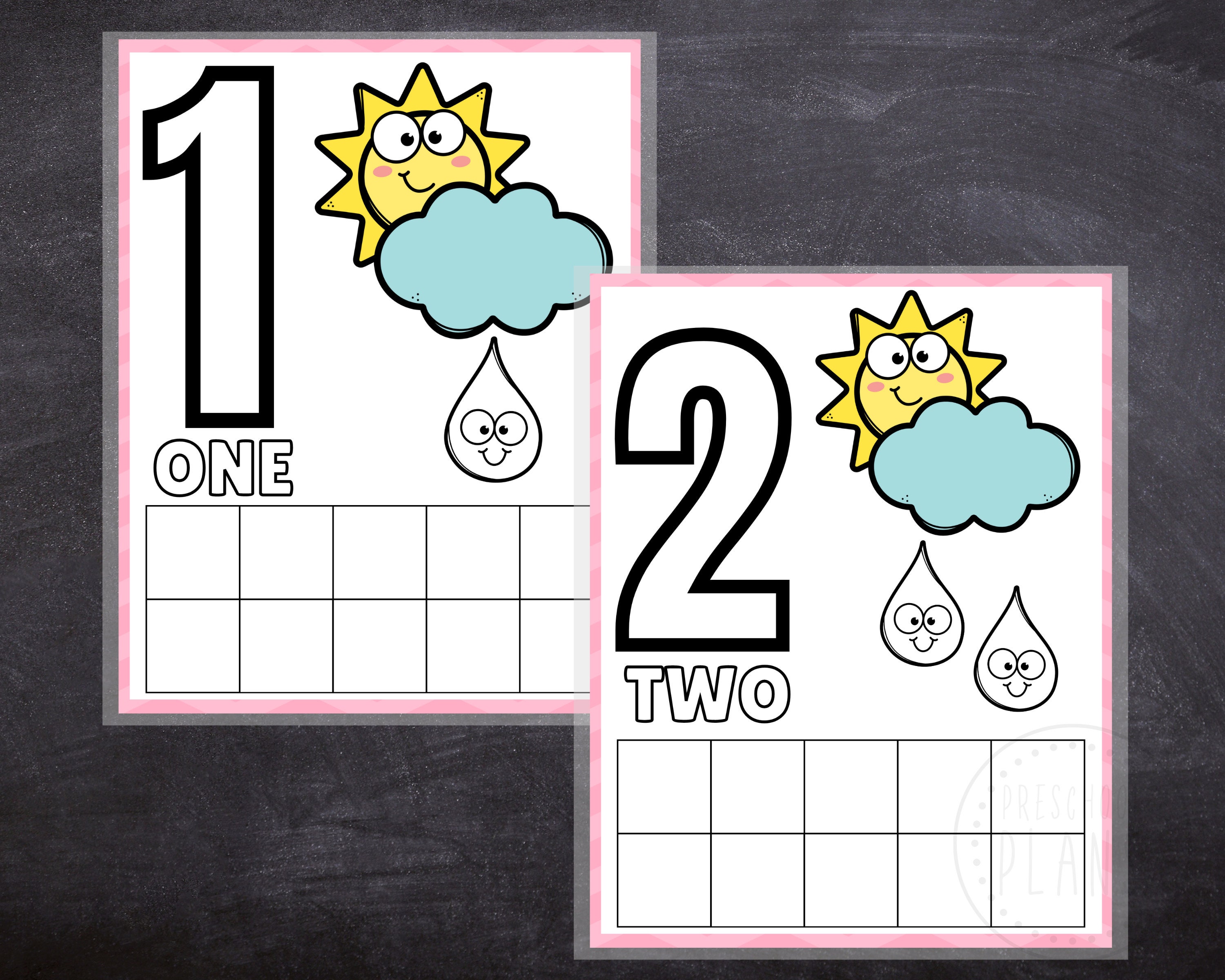 Printable Spring Number Play Dough Mats, Play Doh, Number Printables ...