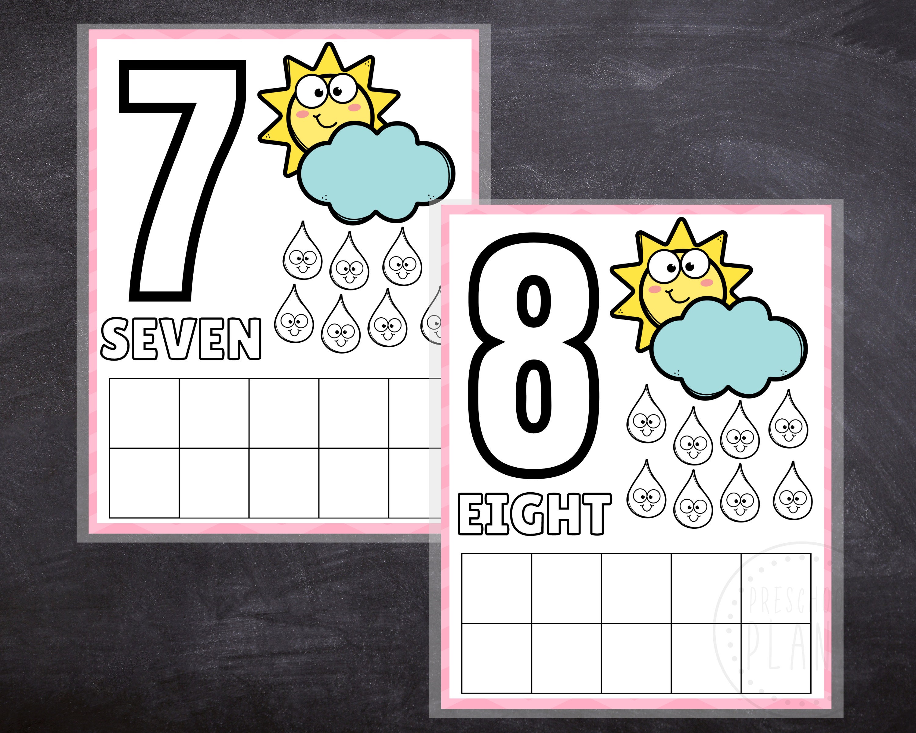 Printable Spring Number Play Dough Mats, Play Doh, Number Printables ...