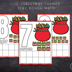 Printable Christmas Number Play Dough Mats, Play Doh, Number Printables ...