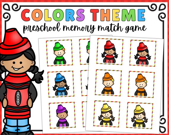 Printable Color Matching Game Color Memory Game Preschool | Etsy
