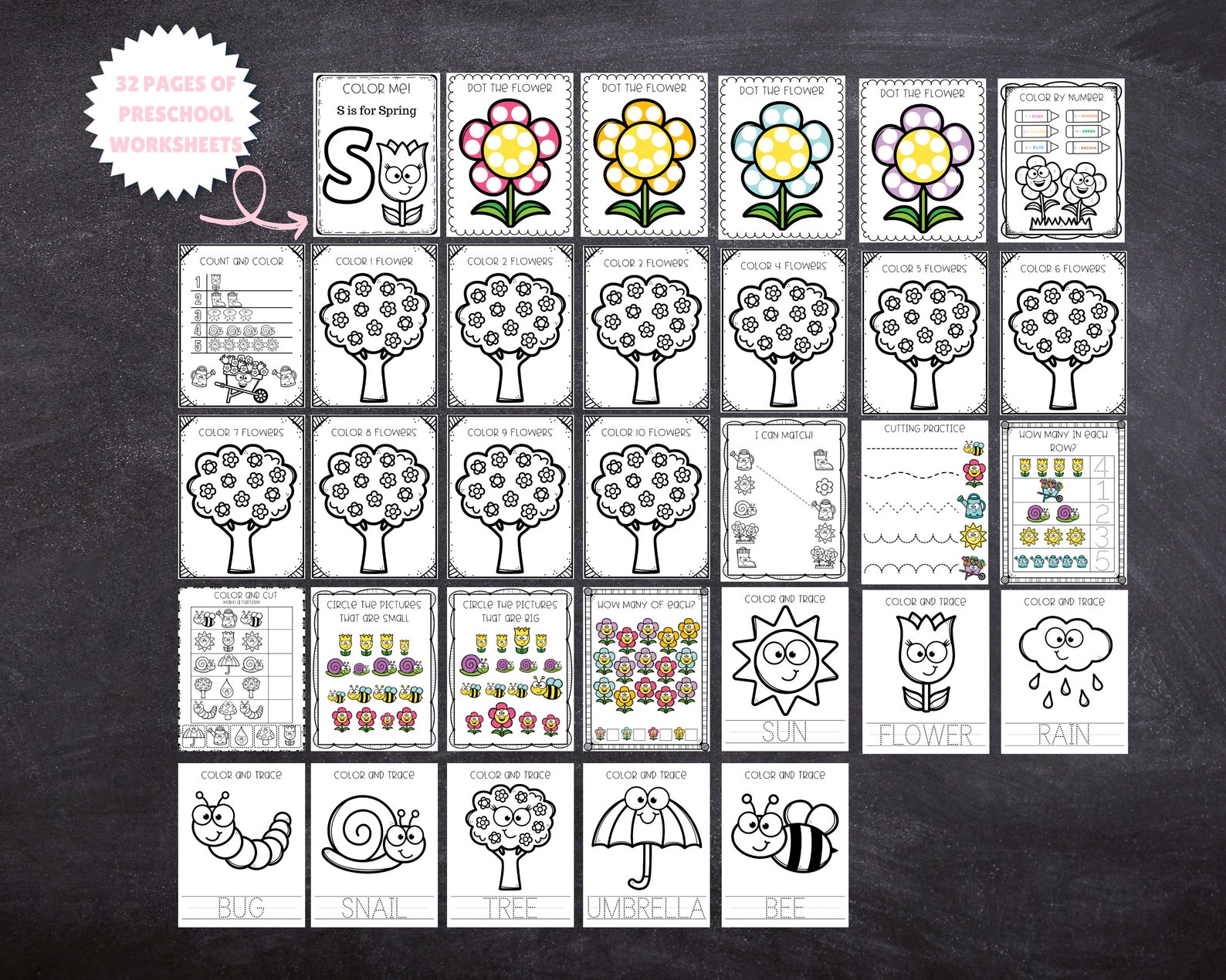 Spring Learning Pack, Spring Preschool Pack, Learning Printables ...