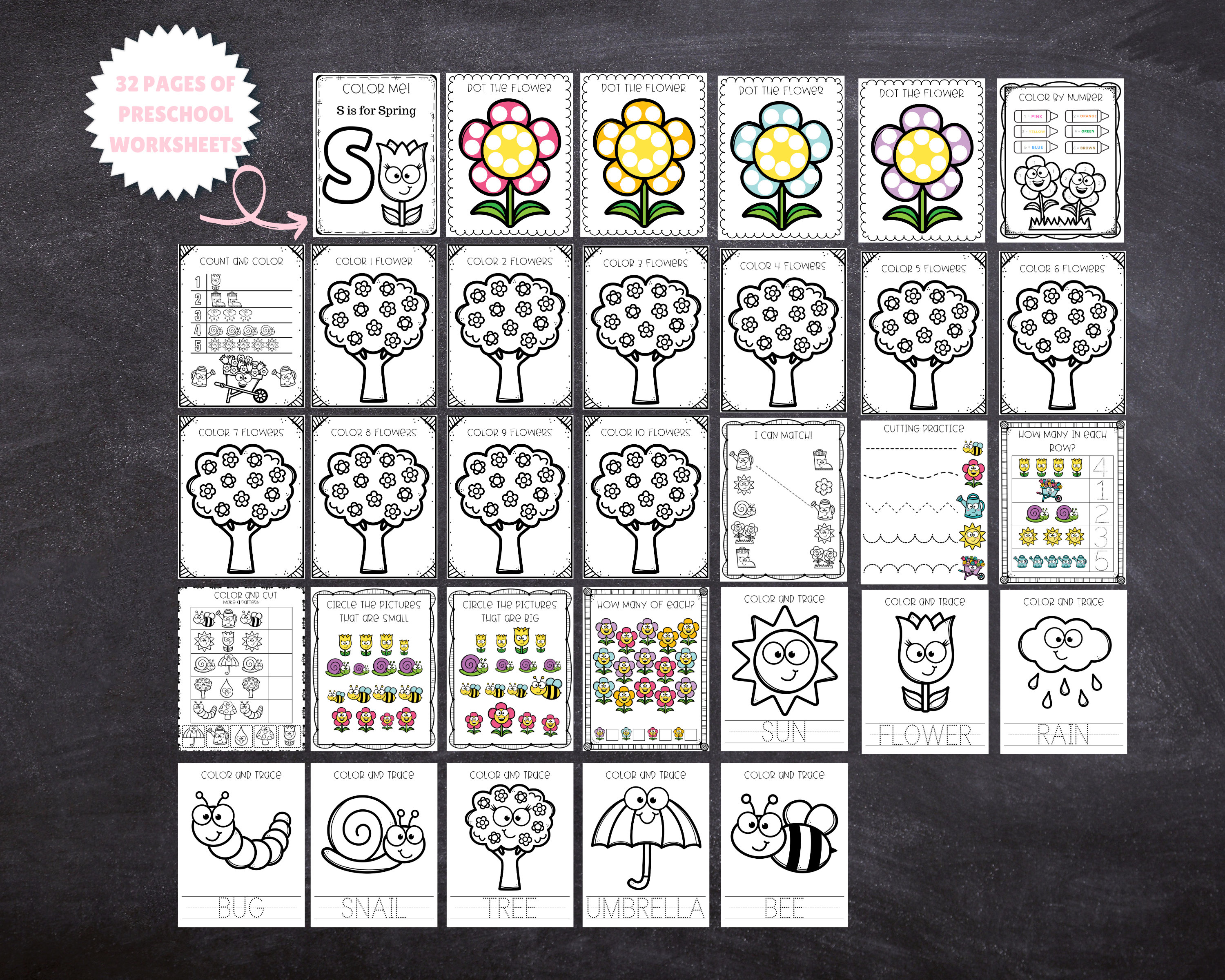 Spring Learning Pack, Spring Preschool Pack, Learning Printables ...