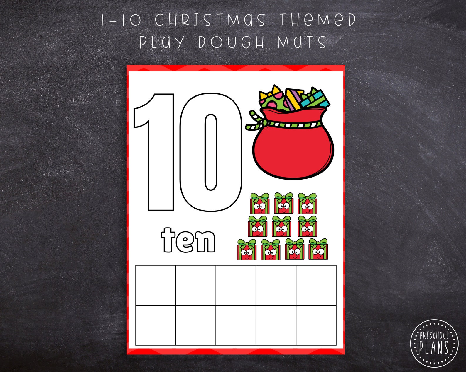 Printable Christmas Number Play Dough Mats, Play Doh, Number Printables ...