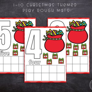 Printable Christmas Number Play Dough Mats, Play Doh, Number Printables ...