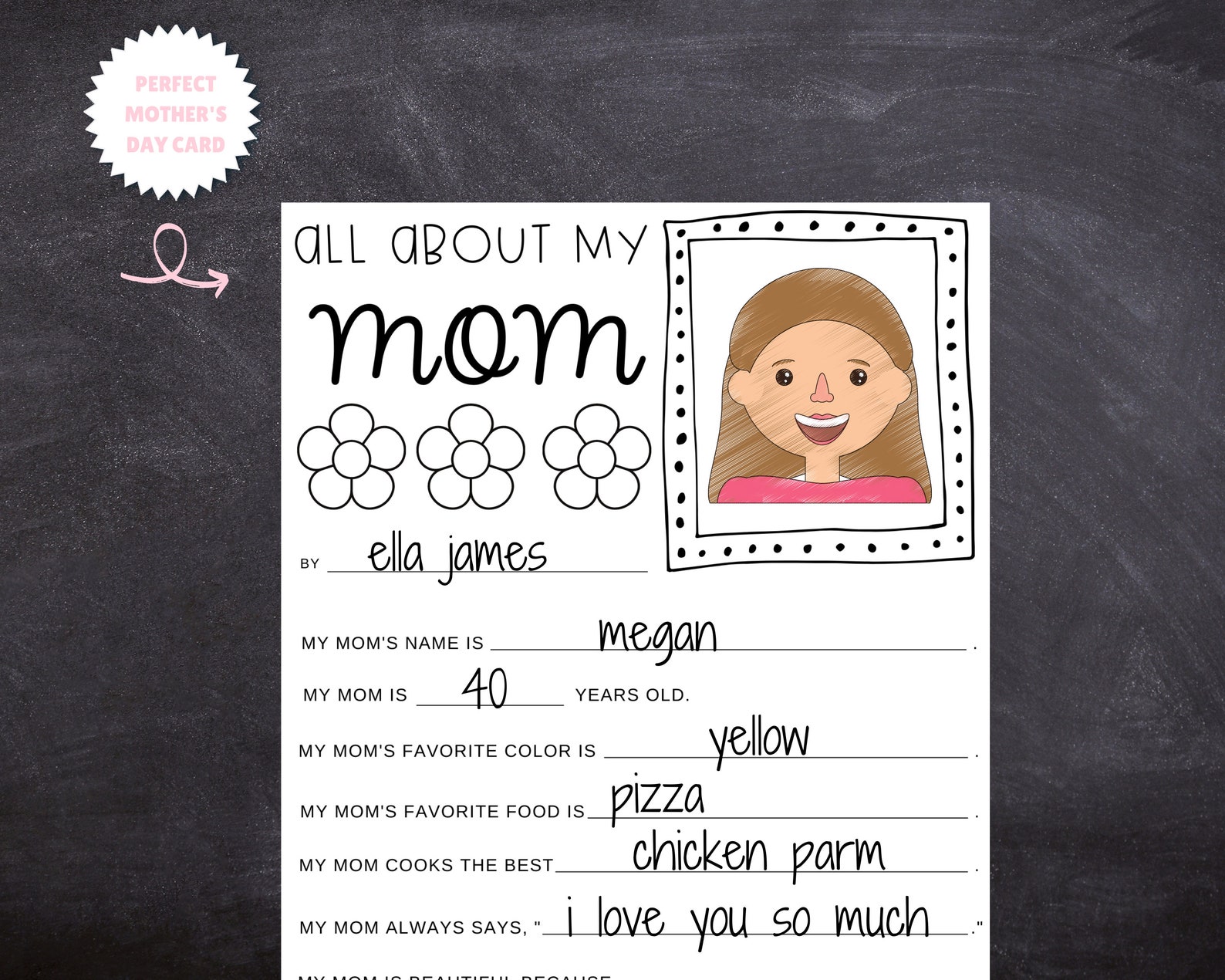 My Mom Printable for Mother's Day, What I Love About My Mom Worksheet ...