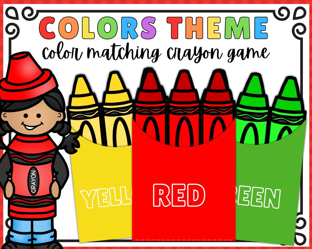 Printable Color Matching Game, Crayon Box Color Game, Preschool ...