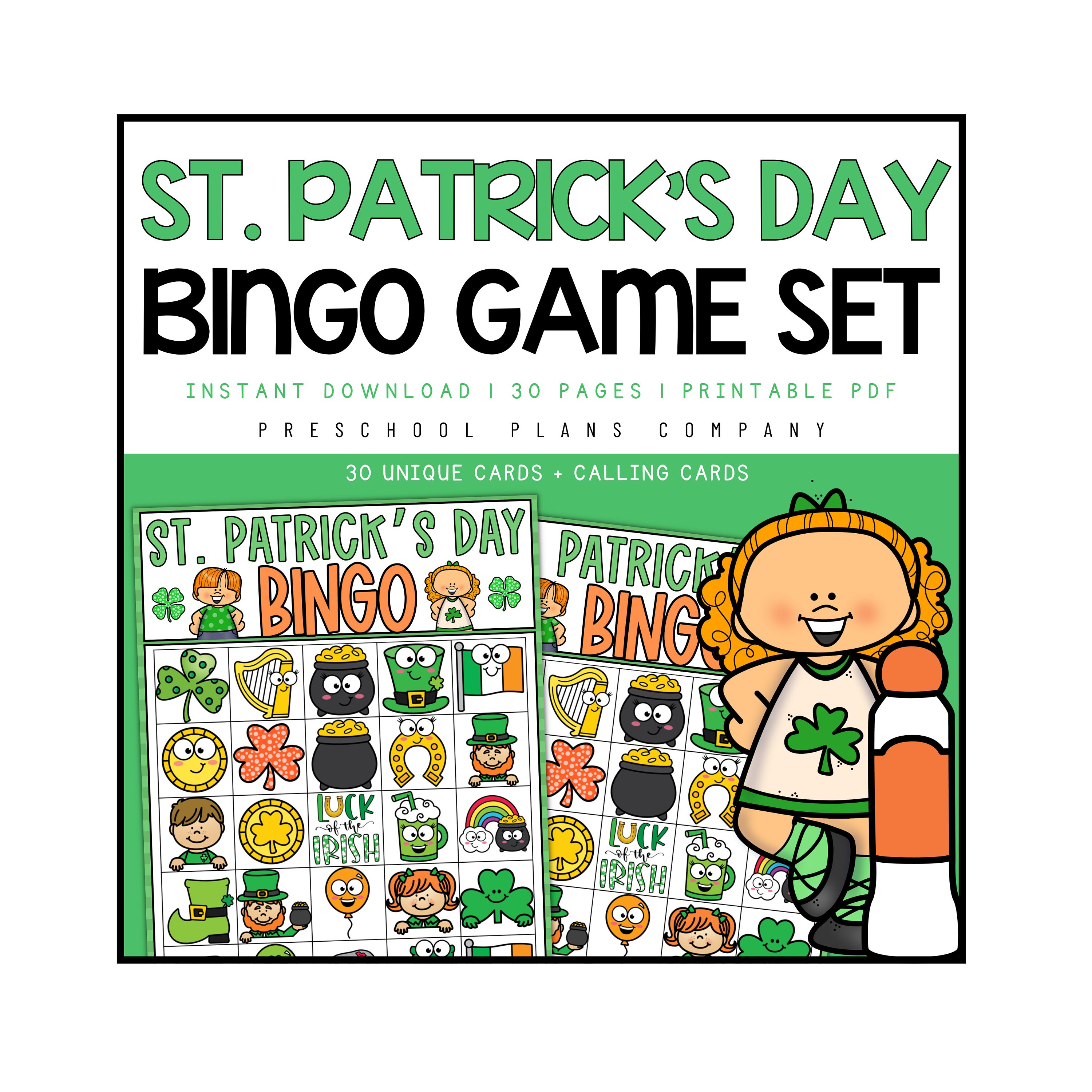 St Patricks Day Bingo Boards, St Patricks Day Bingo for Kids, St ...