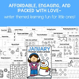 Preschool Curriculum, Preschool Busy Book, Preschool Worksheets, Winter ...