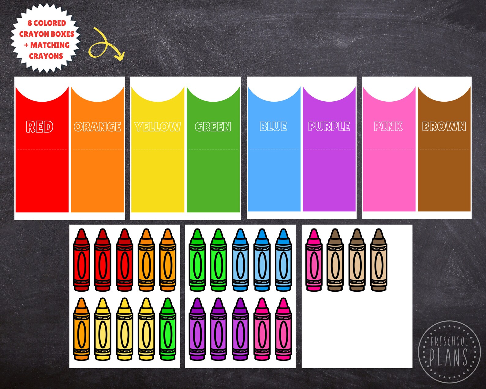 Printable Color Matching Game Crayon Box Color Game - Etsy Canada
