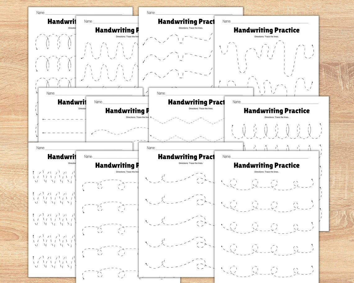 Tracing Lines for Toddler, Printable Line Tracing Page, Preschool Line ...
