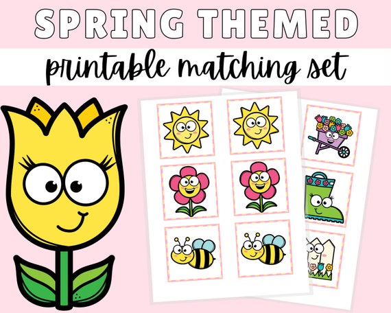 Printable Spring Matching Game Spring Memory Game Preschool | Etsy