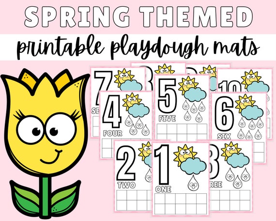Printable Spring Number Play Dough Mats Play Doh Number - Etsy