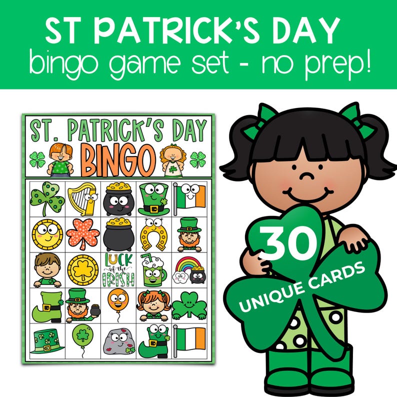 St Patricks Day Bingo Boards, St Patricks Day Bingo for Kids, St ...
