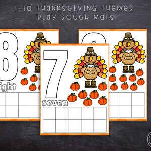 Printable Thanksgiving Number Play Dough Mats, Play Doh, Number ...
