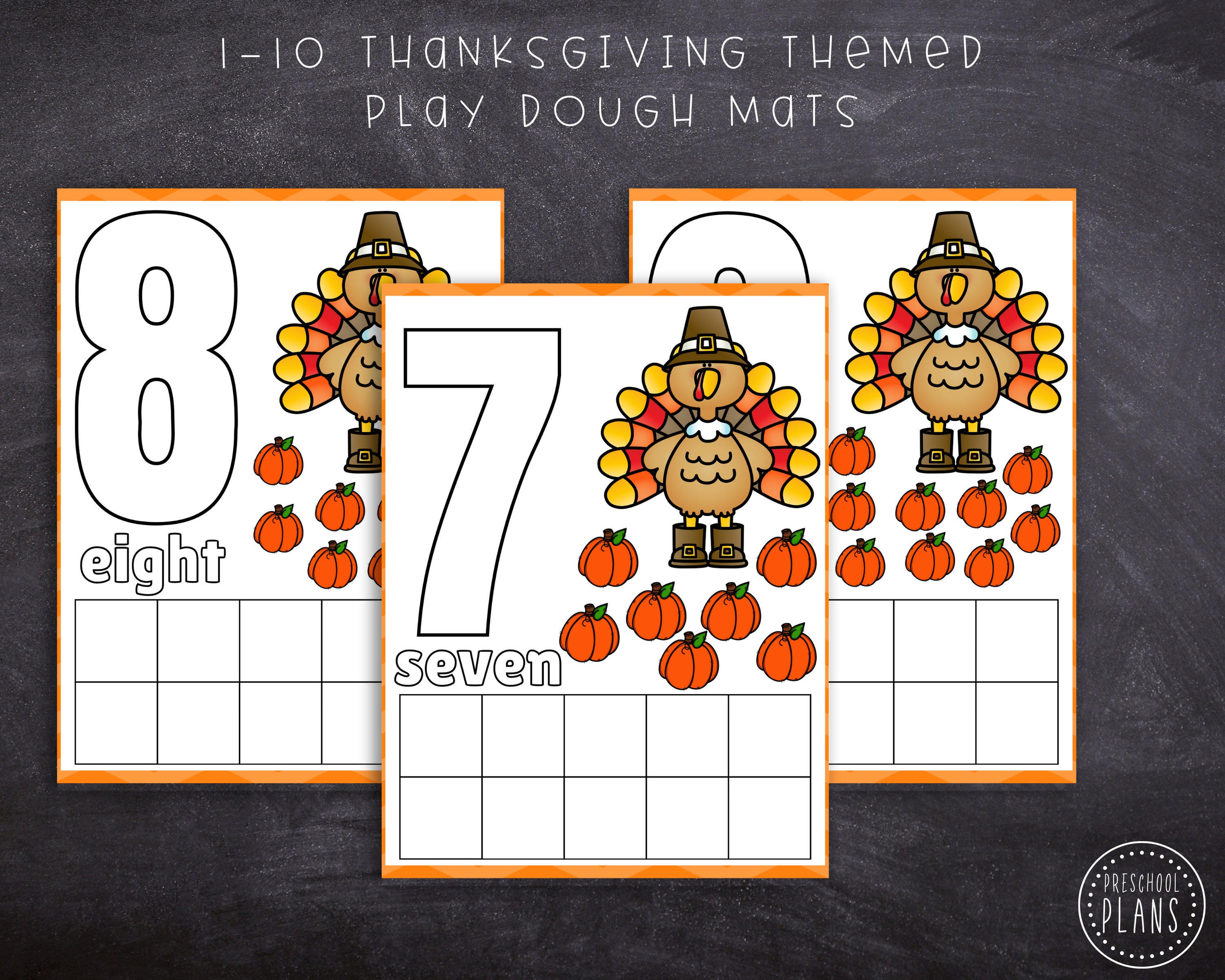 Printable Thanksgiving Number Play Dough Mats, Play Doh, Number ...