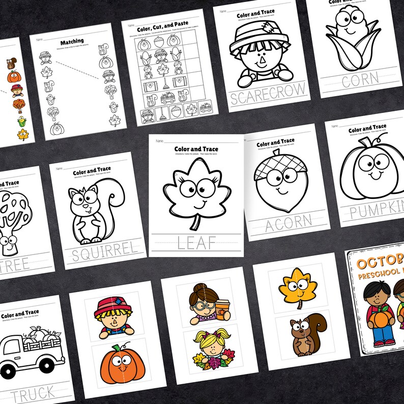 Preschool Curriculum, Preschool Busy Book, Preschool Worksheets, Fall ...
