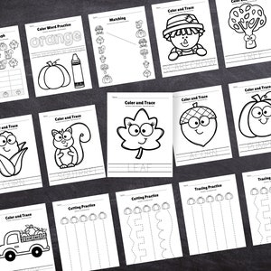 Preschool Curriculum, Preschool Busy Book, Preschool Worksheets, Fall Preschool Printables, Fall ...