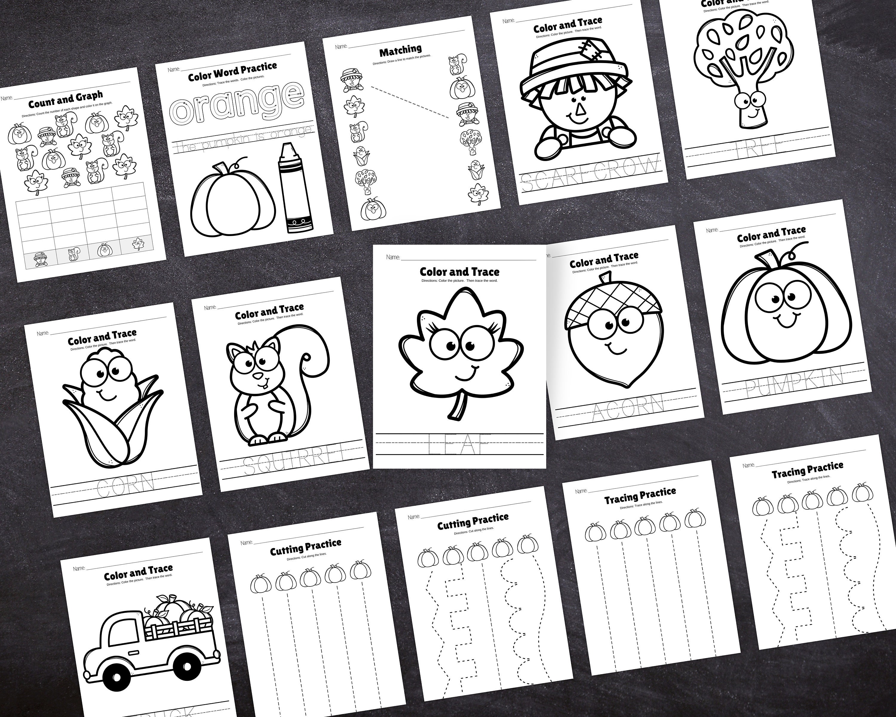 Preschool Curriculum, Preschool Busy Book, Preschool Worksheets, Fall ...