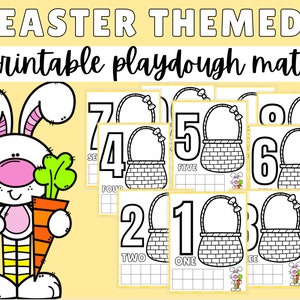 Printable Easter Number Play Dough Mats, Play Doh, Number Printables ...