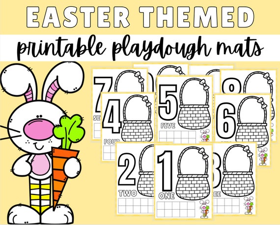 Printable Easter Number Play Dough Mats Play Doh Number | Etsy