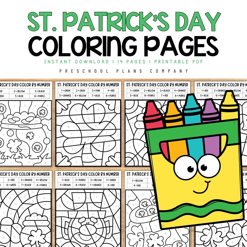 St Patricks Day Color by Number, St Patricks Day Coloring Sheets PDF ...