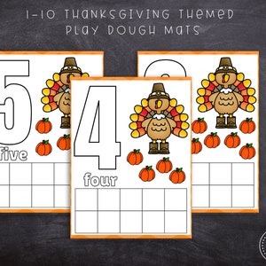 Printable Thanksgiving Number Play Dough Mats, Play Doh, Number ...