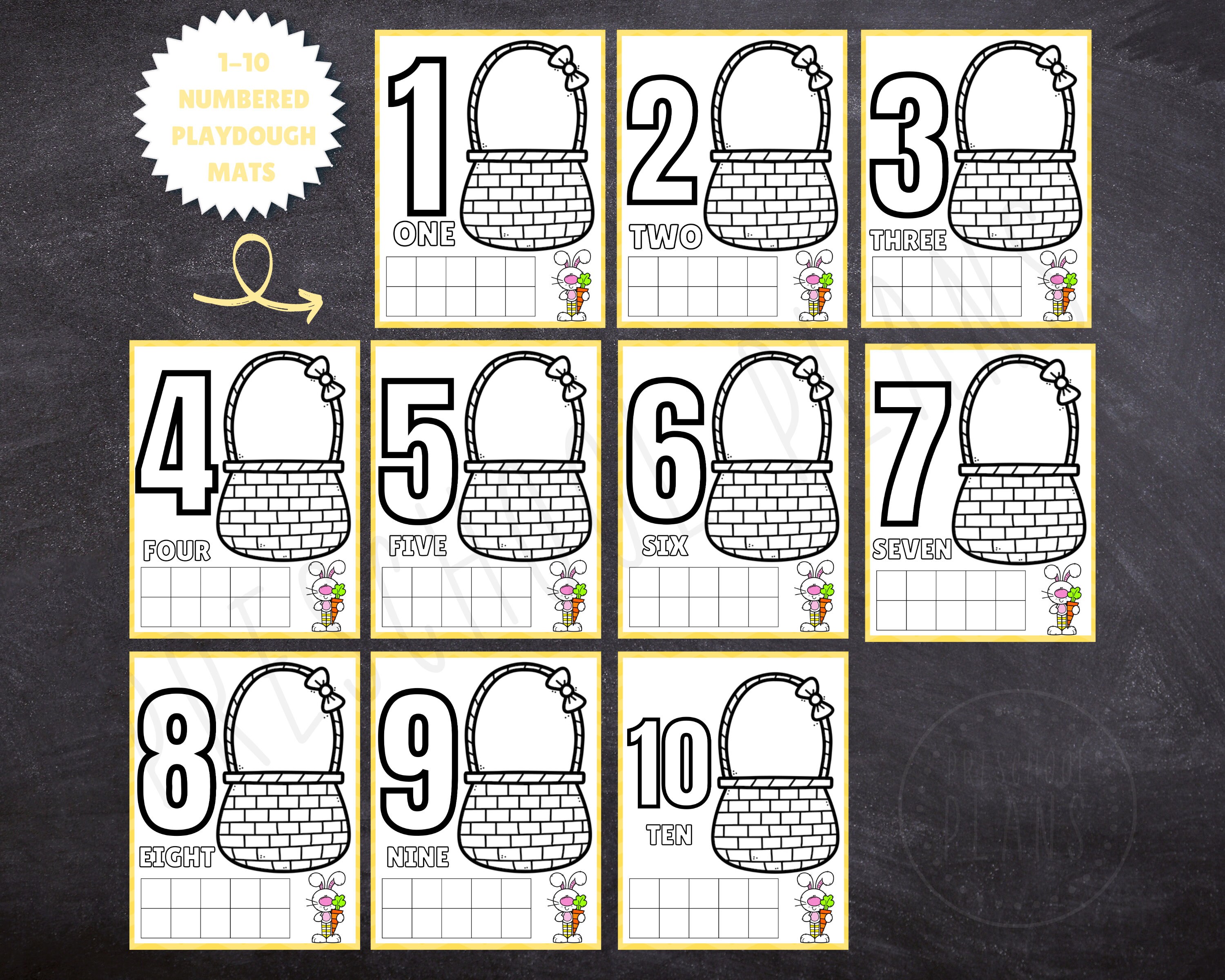 Printable Easter Number Play Dough Mats Play Doh Number - Etsy
