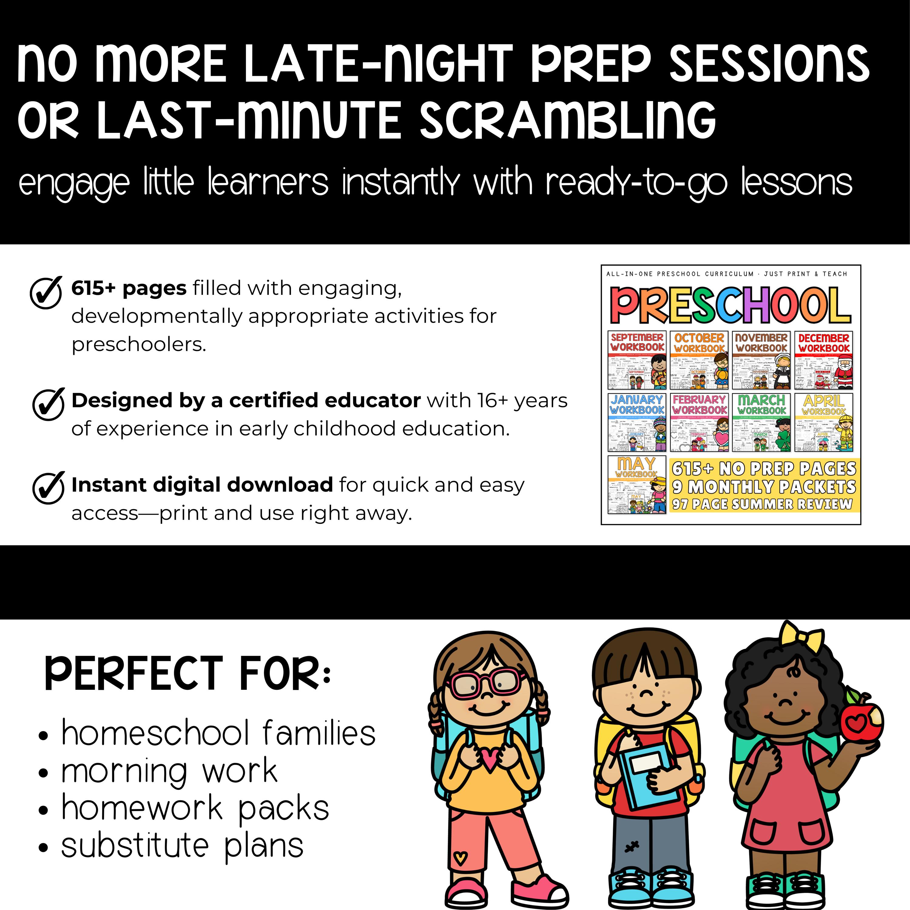 Preschool Curriculum Lesson Plan, Preschool Activity Curriculum Bundle ...