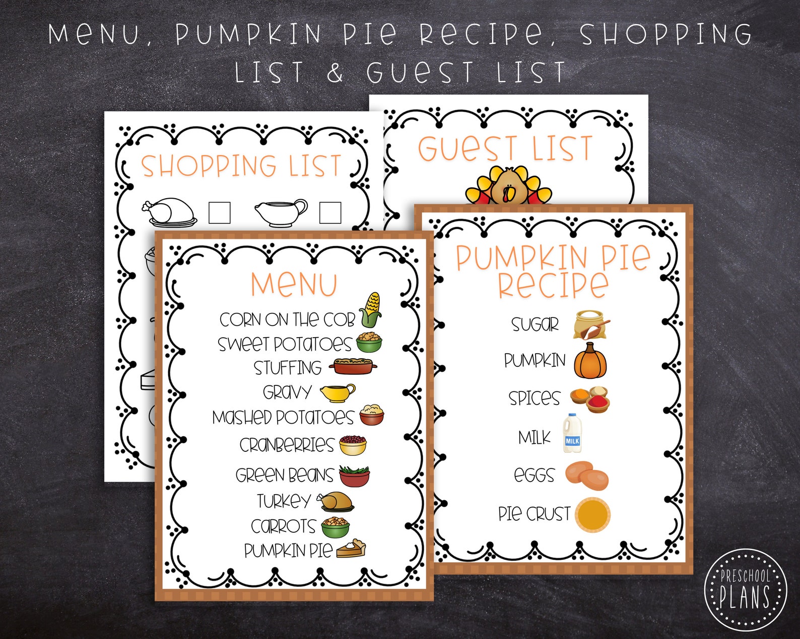 Thanksgiving Dramatic Play Set Thanksgiving Pretend Play - Etsy