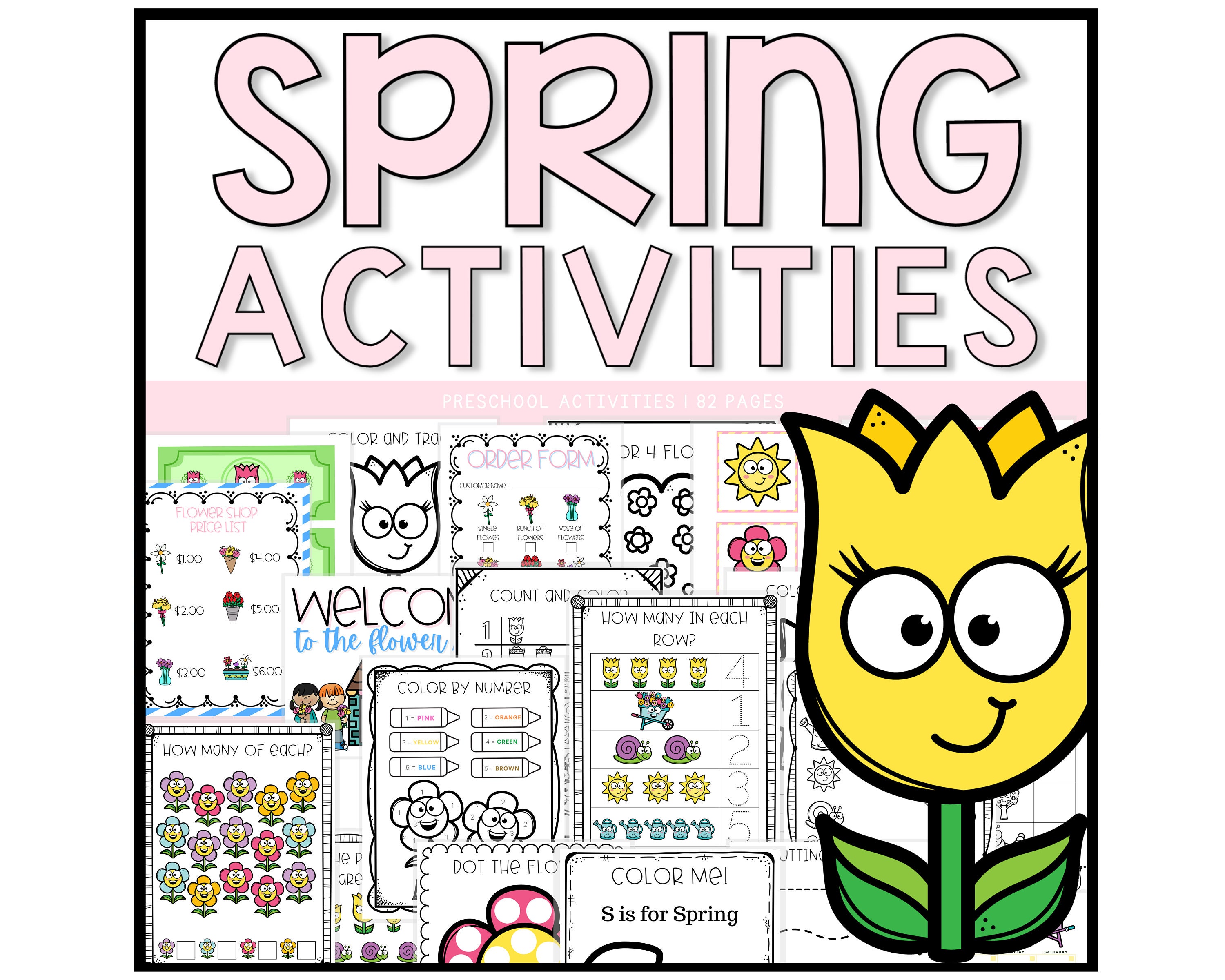 Spring Learning Pack, Spring Preschool Pack, Learning Printables ...
