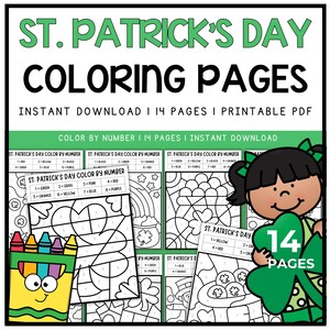 St Patricks Day Color by Number, St Patricks Day Coloring Sheets PDF ...