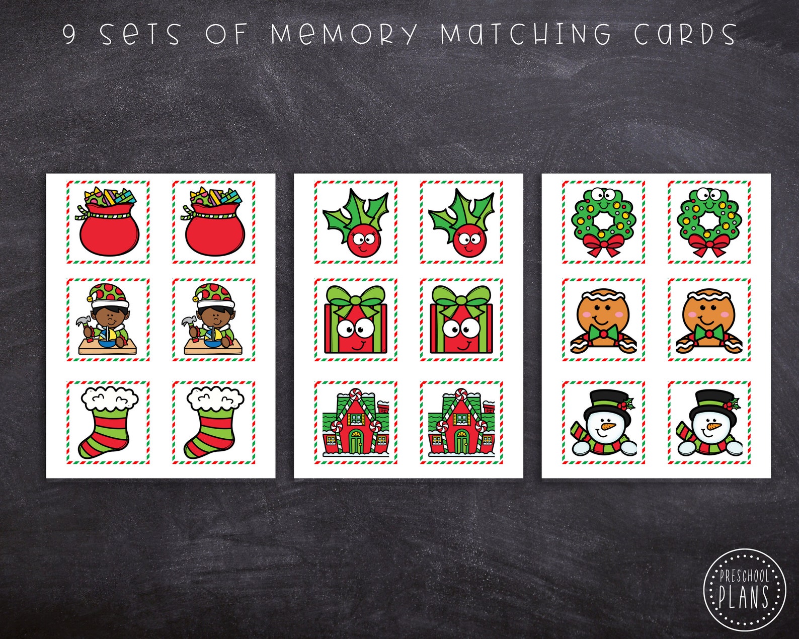 Printable Christmas Matching Game, Christmas Memory Game, Preschool ...