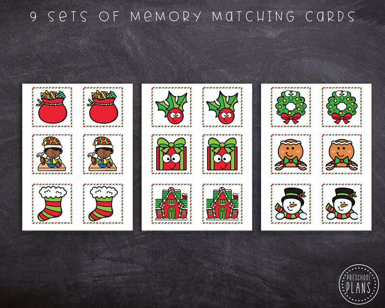 Printable Christmas Matching Game, Christmas Memory Game, Preschool ...