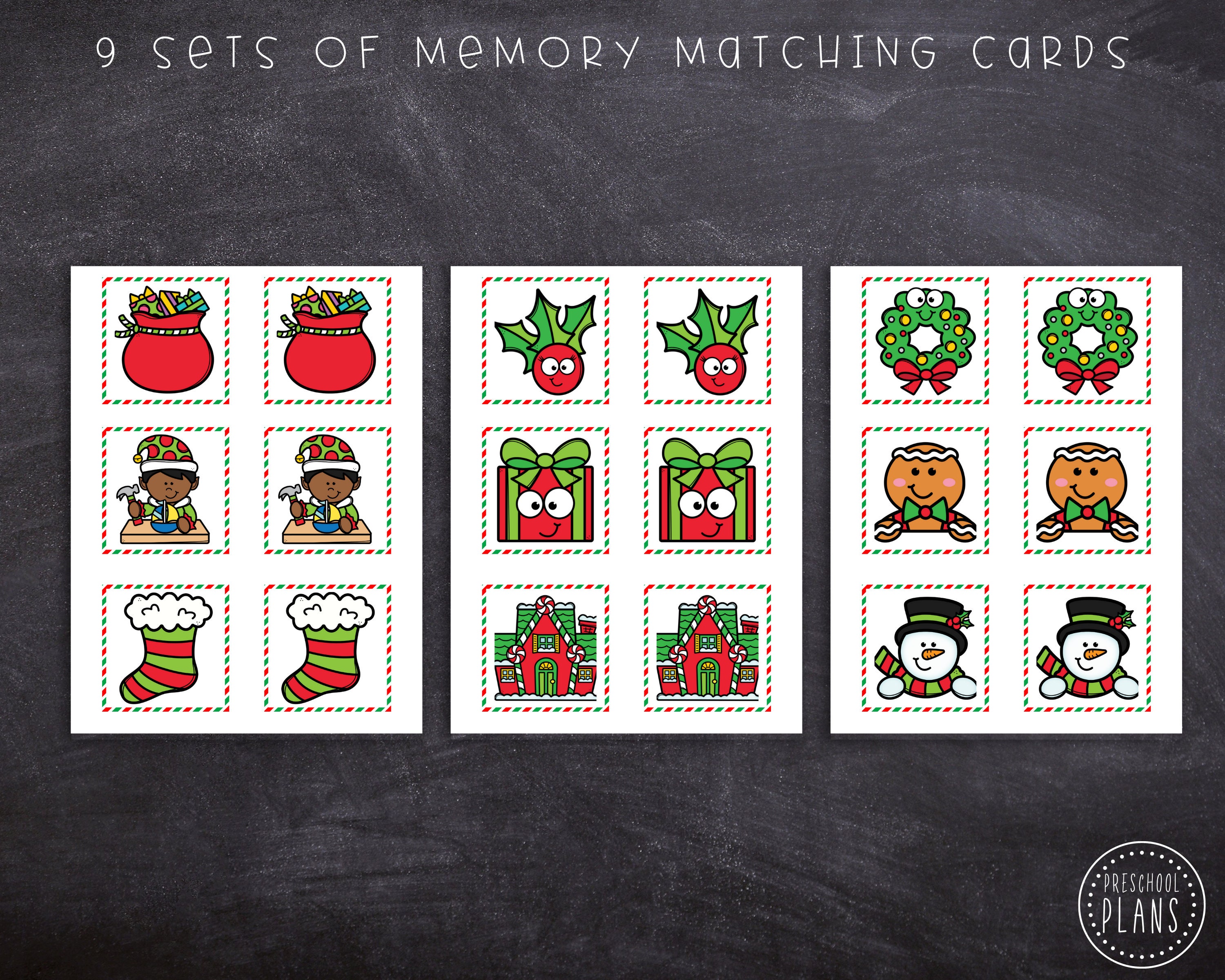 Printable Christmas Matching Game, Christmas Memory Game, Preschool ...